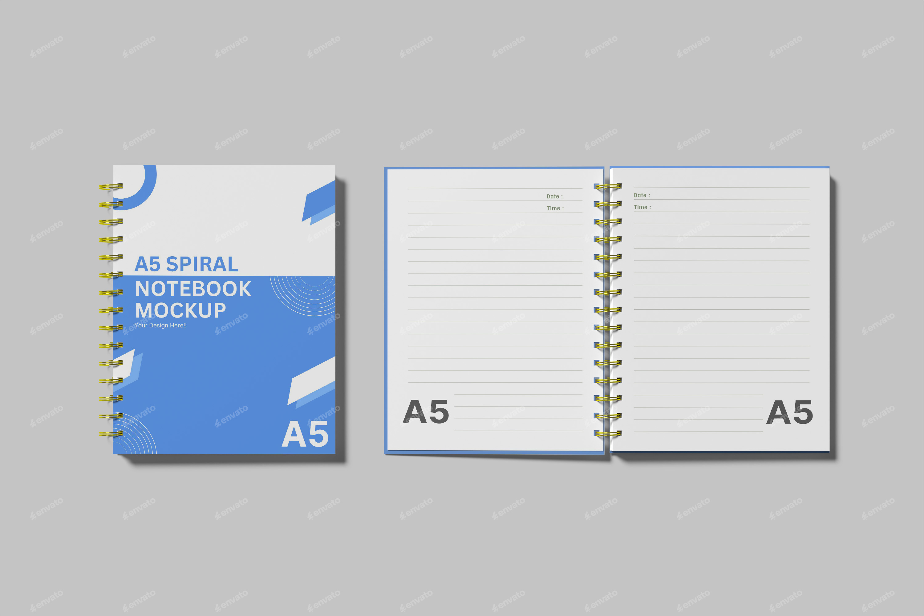 A5 Spiral Notebook Mockup, Graphics | GraphicRiver